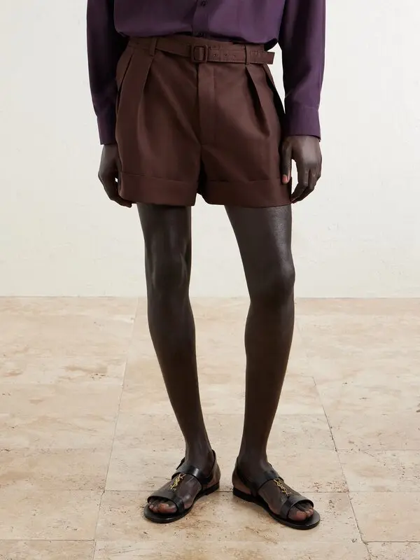 Saint Laurent Straight-leg Wool-blend Shorts