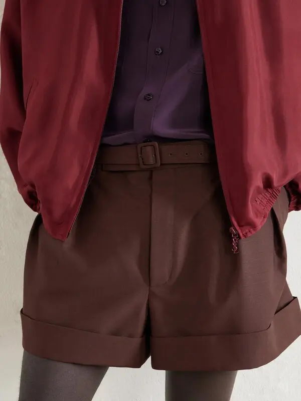 Saint Laurent Straight-leg Wool-blend Shorts