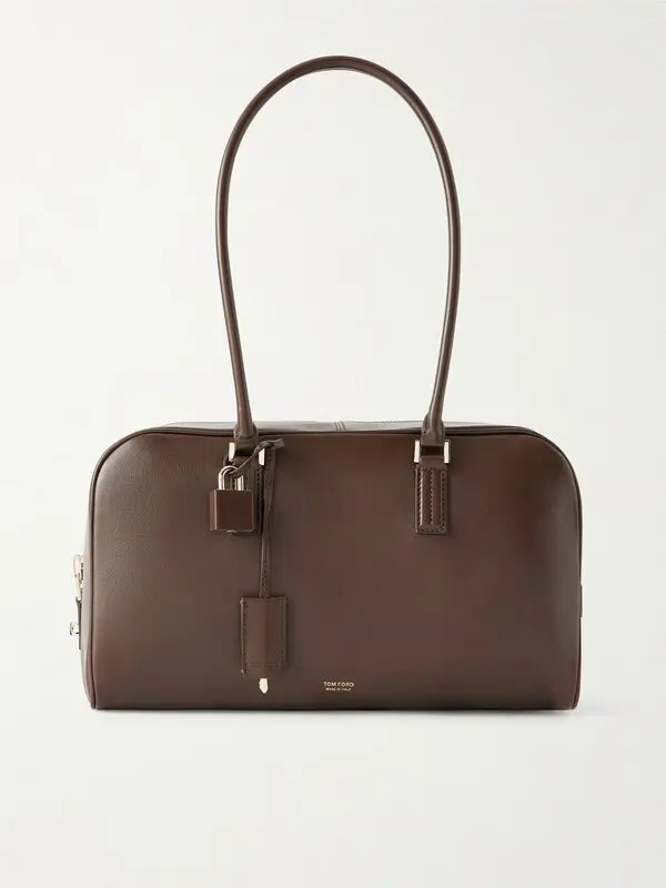 TOM FORD Leather Shoulder Bag - Brown