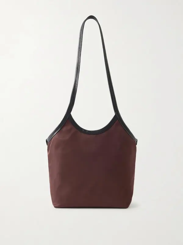 VALESQUE Cami Small Leather-trimmed Nylon-satin Tote