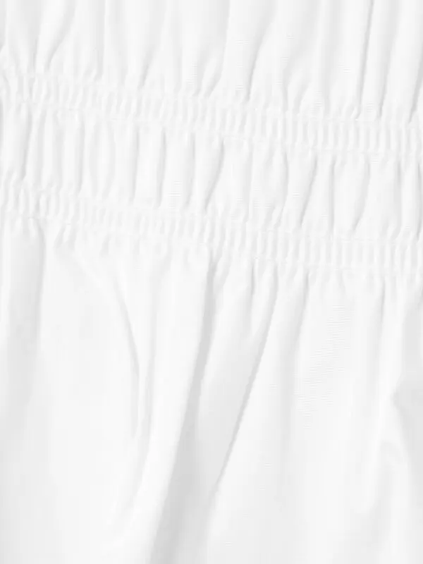 Staud Culver Shirred Peplum Top - White