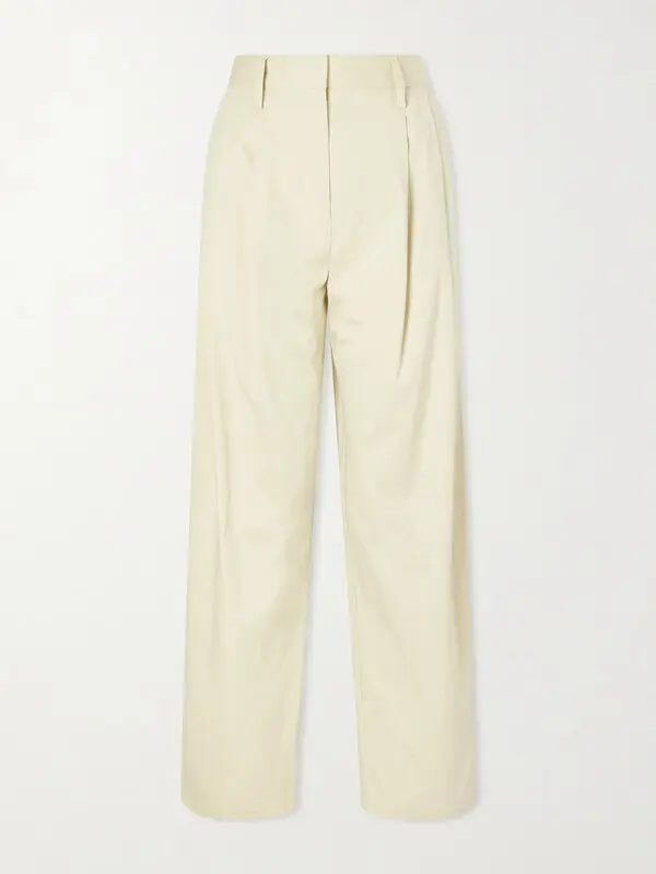 Proenza Schouler White Label Taya Pleated Straight-leg Pants - Yellow