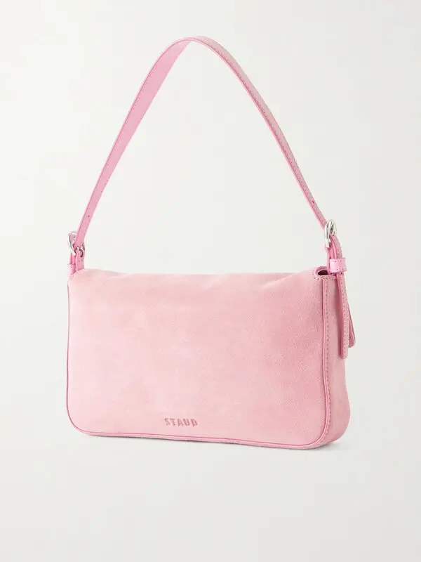 Staud Harlow Suede Shoulder Bag - Pink
