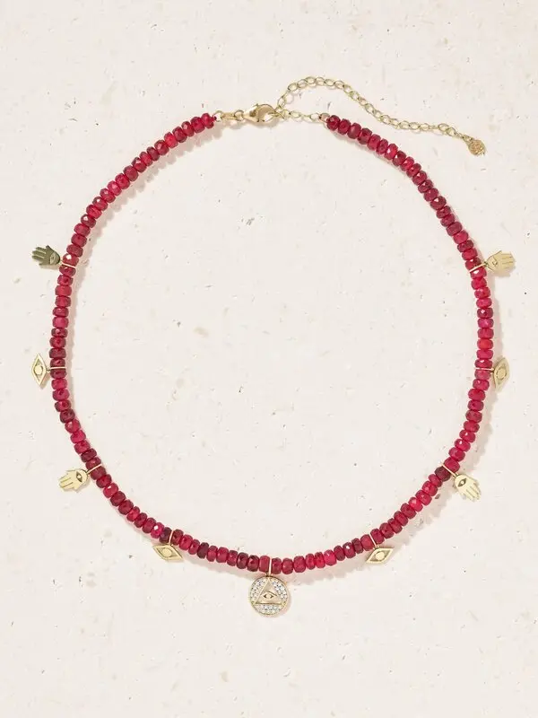 SYDNEY EVAN 14-karat Ruby And Diamond Necklace - Gold