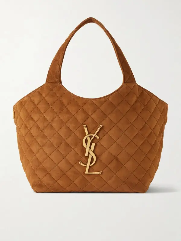 Saint Laurent Icare Medium Quilted Tote - Brown