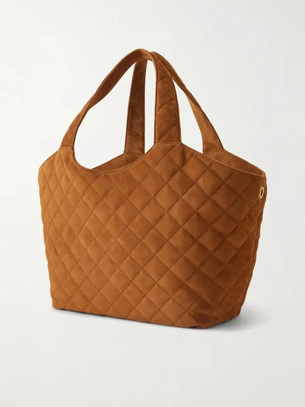 Saint Laurent Icare Medium Quilted Tote - Brown