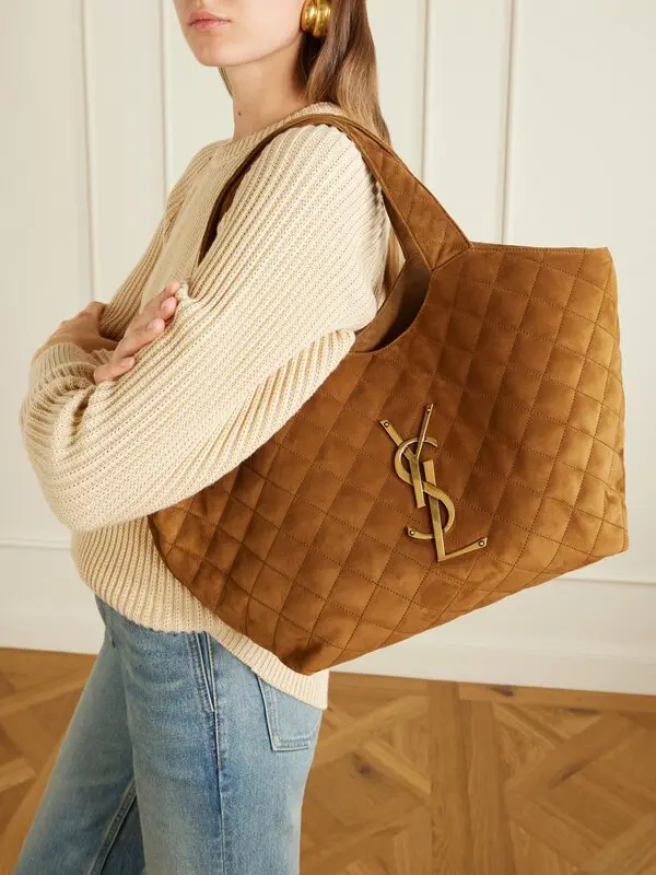 Saint Laurent Icare Medium Matelassé Tote - Brown