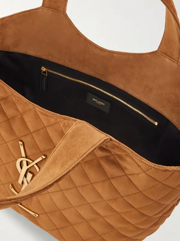 Saint Laurent Icare Medium Matelassé Tote - Brown