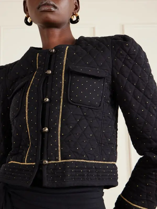 MARANT ETOILE Vania Cropped Quilted Jacket