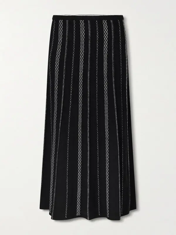 Proenza Schouler White Label Striped Jacquard-knit Maxi Skirt - Black