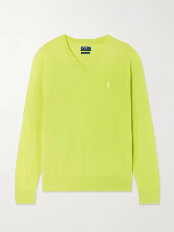 Polo Ralph Lauren Embroidered Merino Wool Sweater - Green