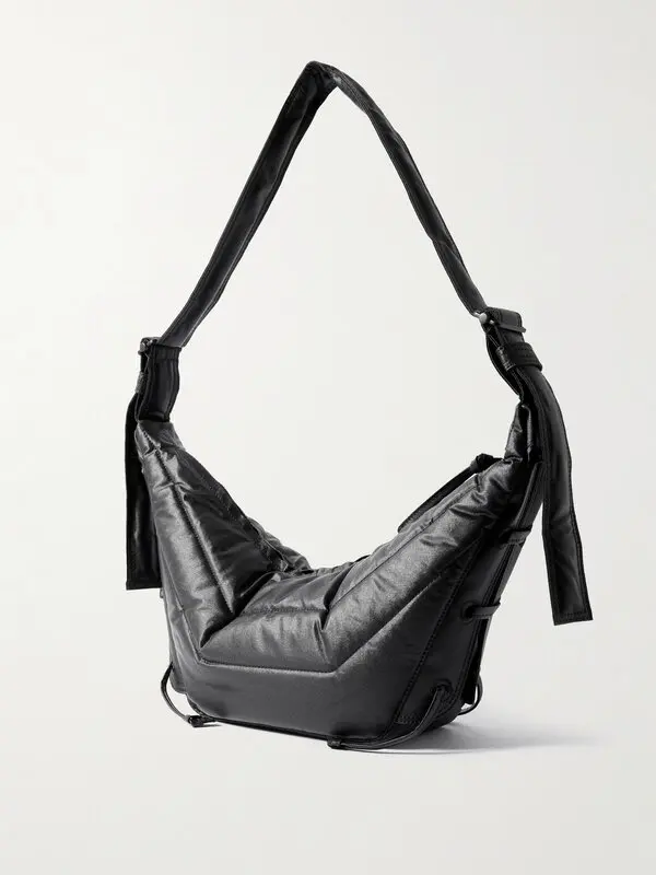LEMAIRE Soft Game Small Quilted Coated-cotton Shoulder Bag - Black