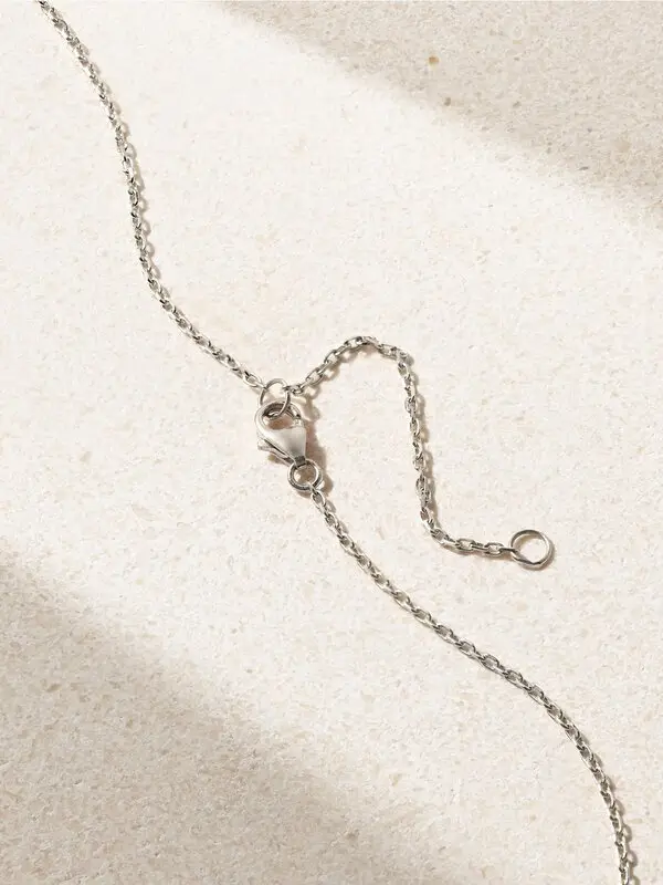 L’ATELIER NAWBAR Single Atom 18-karat White Enamel, And Diamond Necklace
