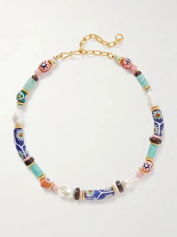 LIZZIE FORTUNATO Souvenir Gold-plated Beaded Necklace - Multi