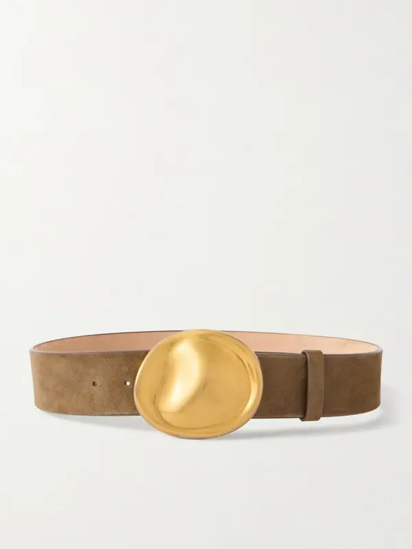 Khaite Keefe Suede Belt - Brown