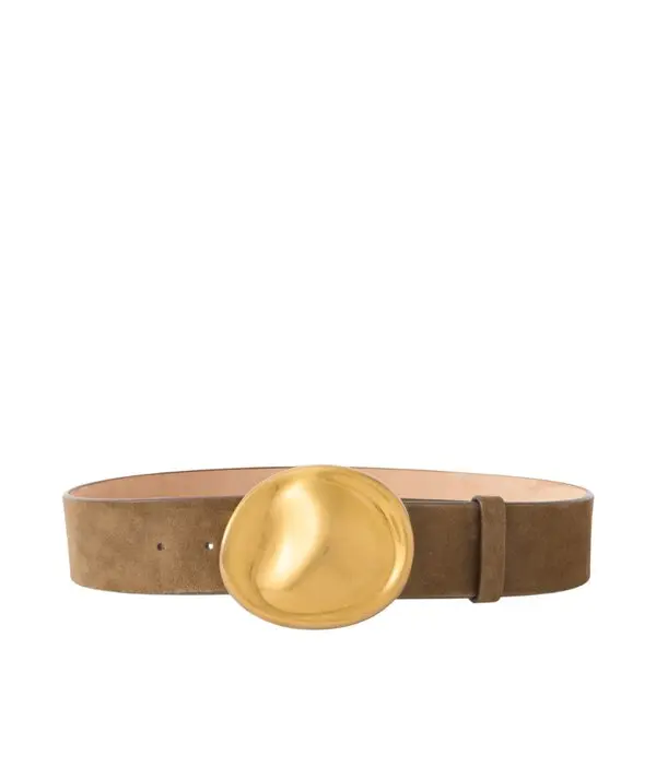 Khaite Keefe Suede Belt - Brown
