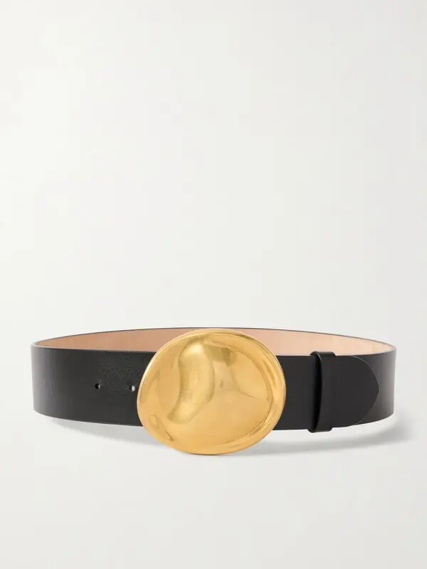 Khaite Keefe Leather Belt - Black