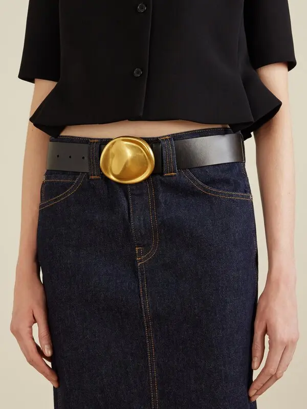 Khaite Keefe Leather Belt - Black