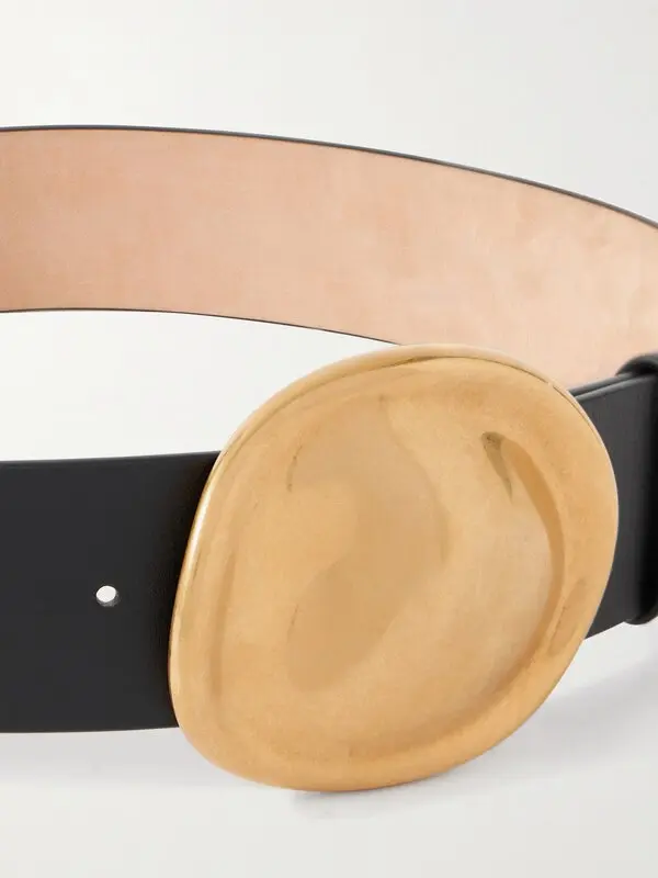 Khaite Keefe Leather Belt - Black