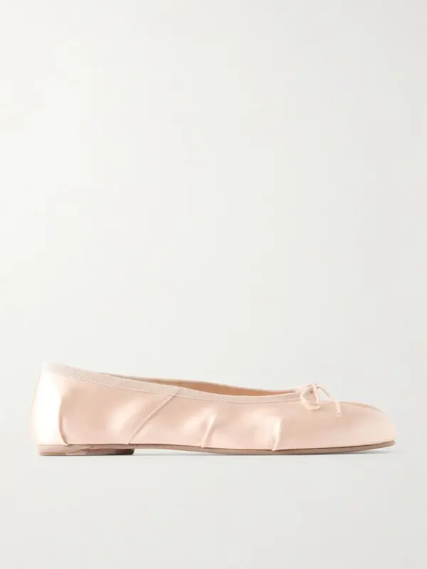 MAISON MARGIELA Tabi Split-toe Satin Ballet Flats - Orange