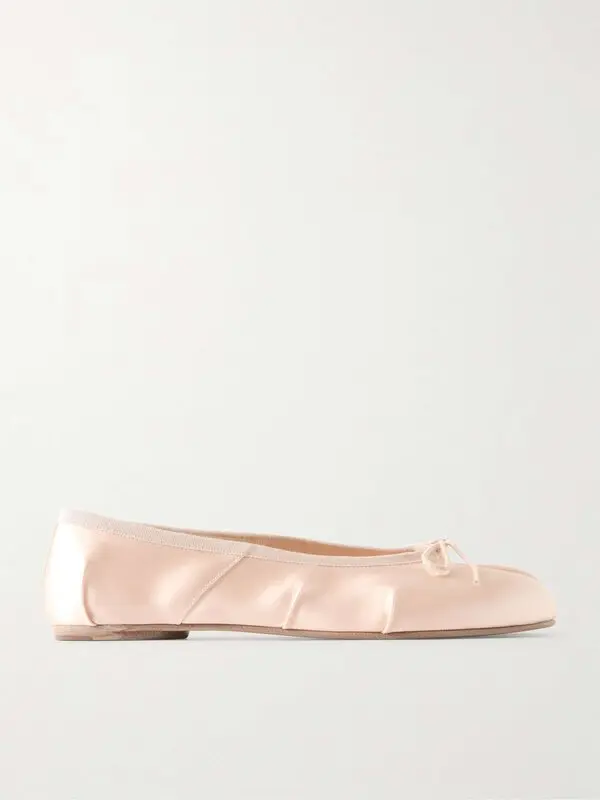 MAISON MARGIELA Tabi Split-toe Satin Ballet Flats - Peach