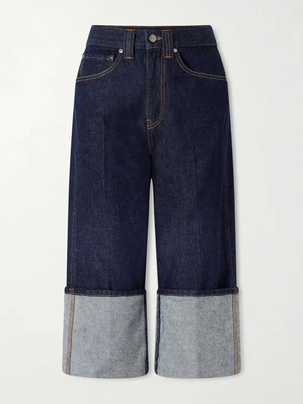 Khaite Boyle Cropped Low-rise Jeans - Blue