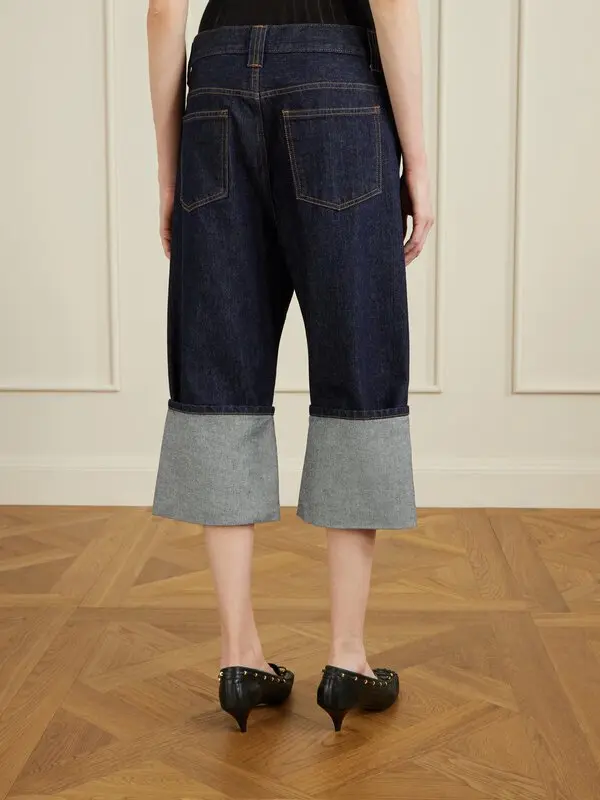 Khaite Boyle Cropped Low-rise Jeans - Blue