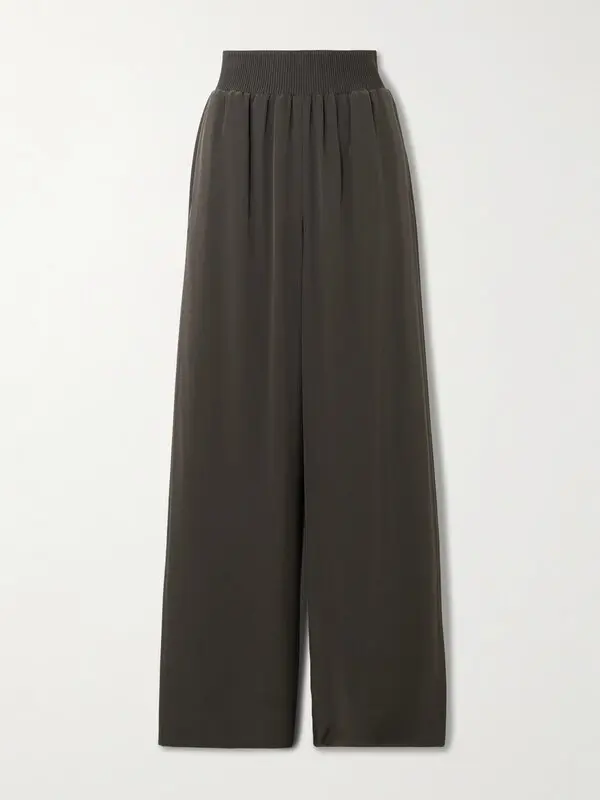 JOSEPH Nour Crepe Wide-leg Pants - Brown