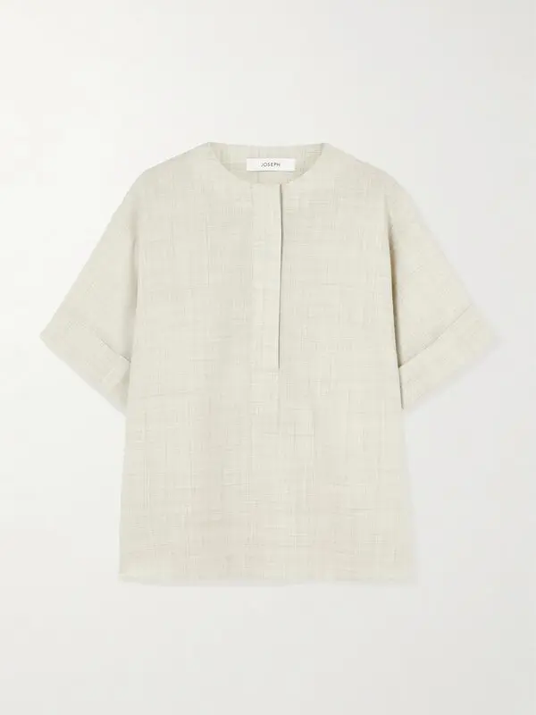 JOSEPH Yani Wool-twill Blouse - Neutrals