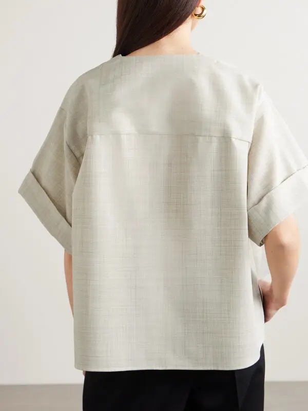 JOSEPH Yani Wool-twill Blouse - Neutrals