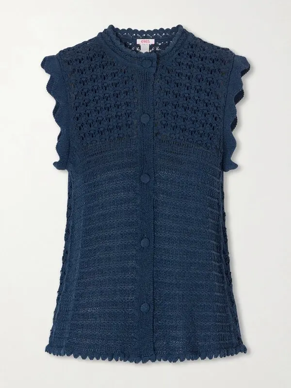 ERES Aurora Crochet-knit Top - Blue