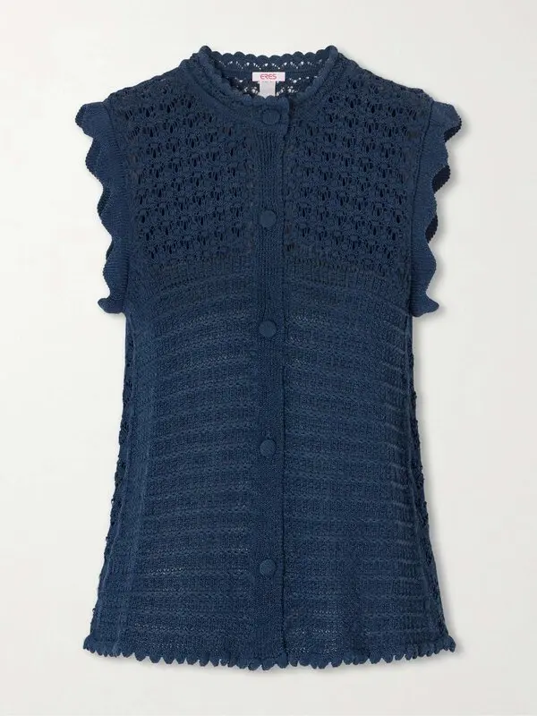 ERES Aurora Crochet-knit Top - Navy