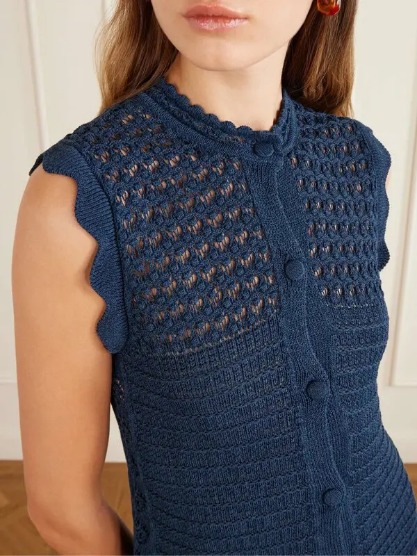 ERES Aurora Crochet-knit Top - Navy