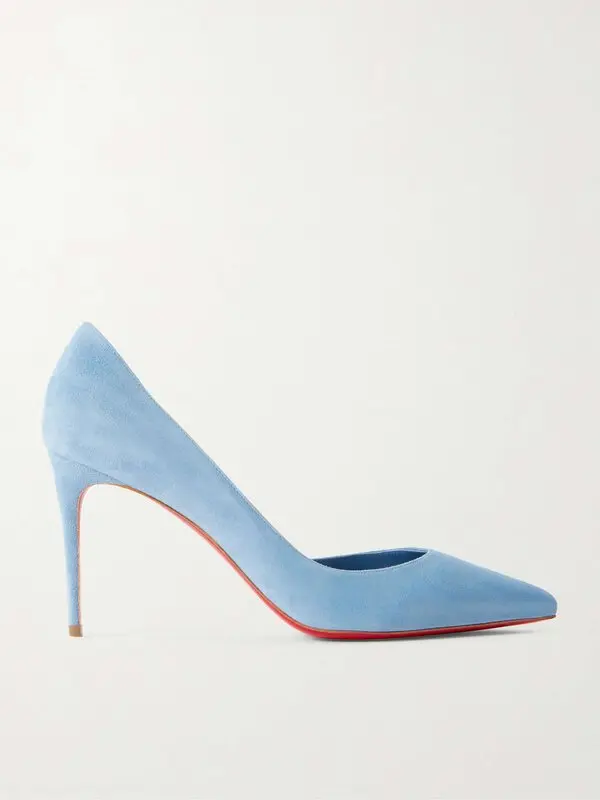 CHRISTIAN LOUBOUTIN Iriza 85 Suede Pumps - Blue