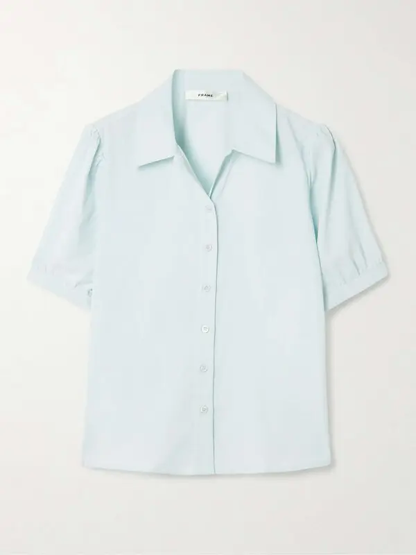 FRAME Cotton-corduroy Blouse - Light Blue