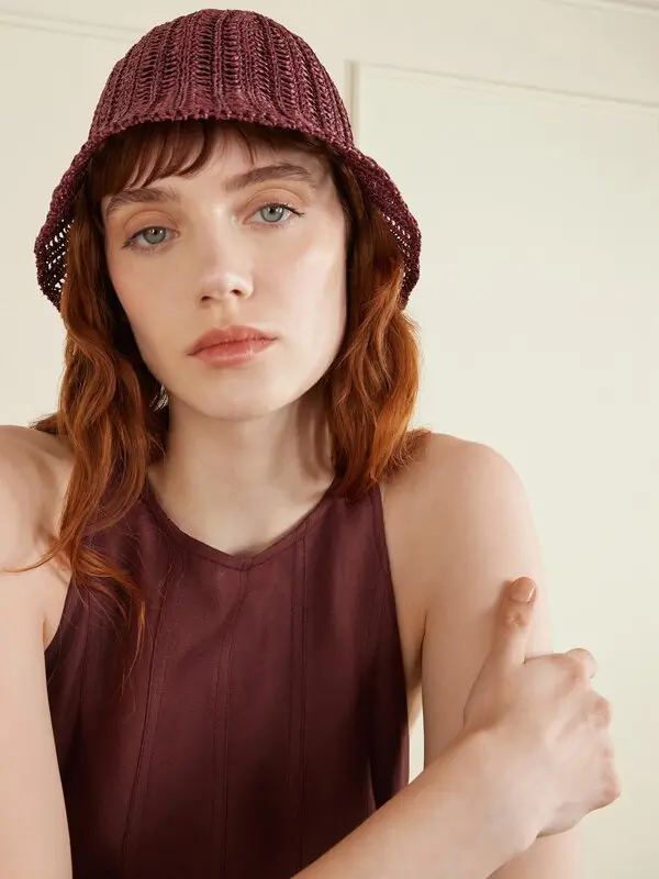 Brunello Cucinelli Woven Bucket Hat - Red