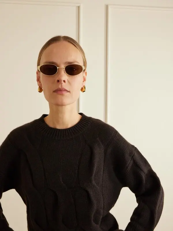 Cartier Panthère De Oval-frame Sunglasses - Gold