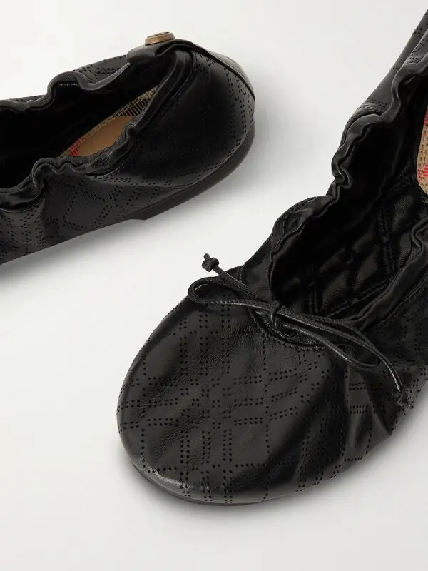 Burberry Perforated Leather Ballet Flats