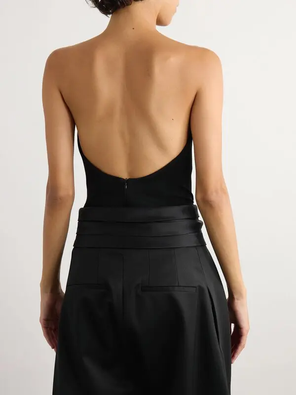 Alaïa Strapless Jersey Bodysuit - Black