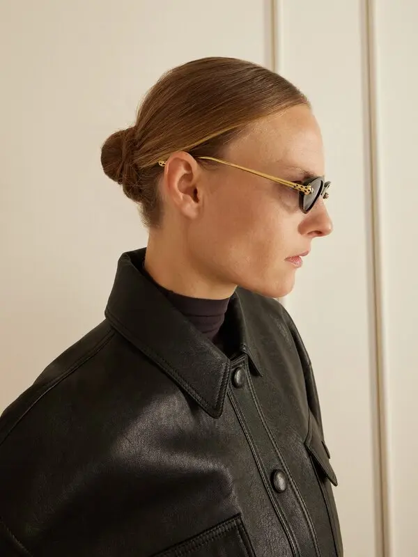 Cartier Panthère De Oval-frame Sunglasses - Black