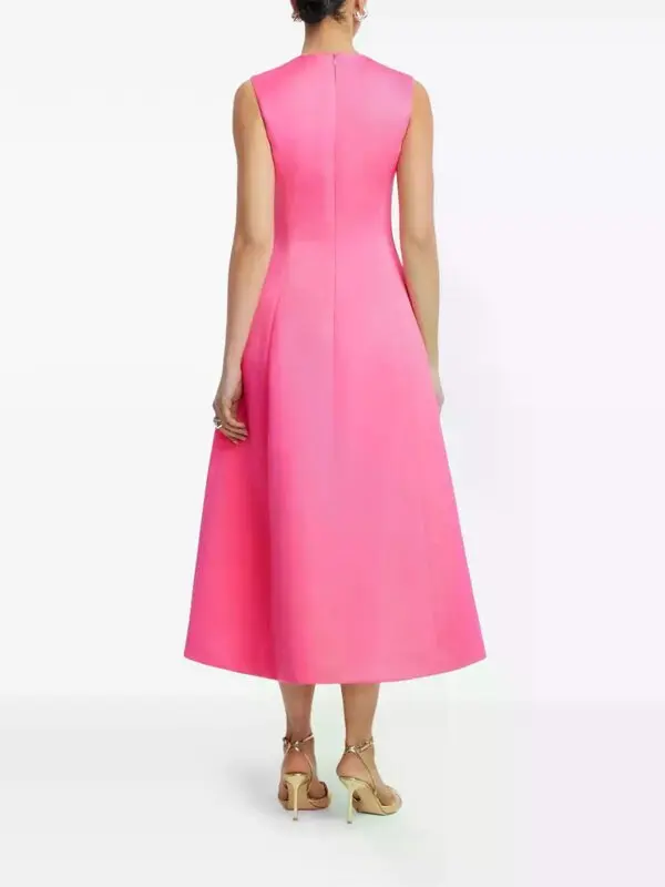 LEO LIN Cleo Flower-appliqué Midi Dress - Pink