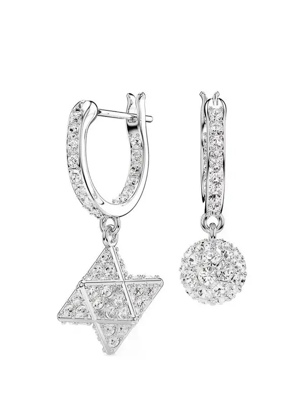 SWAROVSKI Dextera Geometric Embellished Earrings - Silver