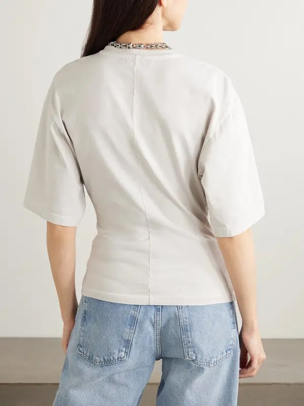 AGOLDE Storey Cotton-jersey T-shirt - Neutrals