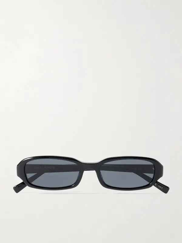 Saint Laurent Oval-frame Acetate Sunglasses - Black