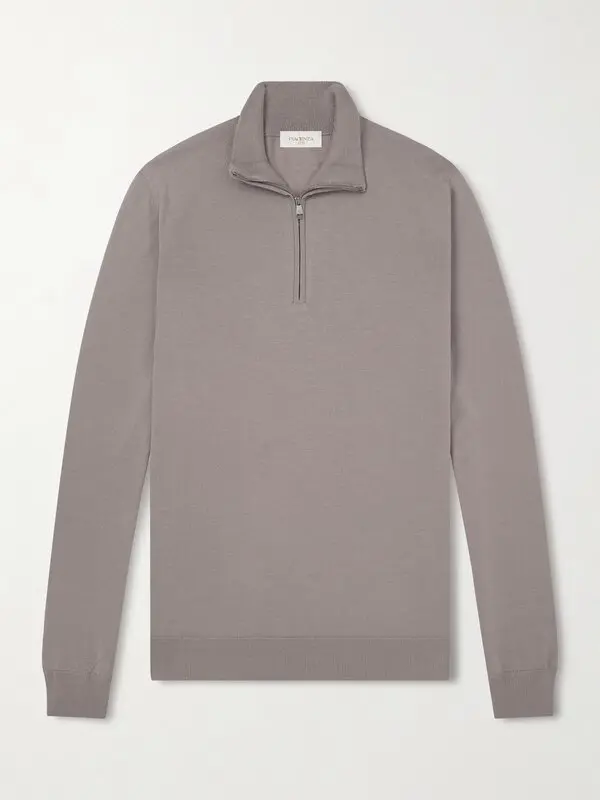 PIACENZA CASHMERE 1733 Virgin Wool Half-zip Sweater