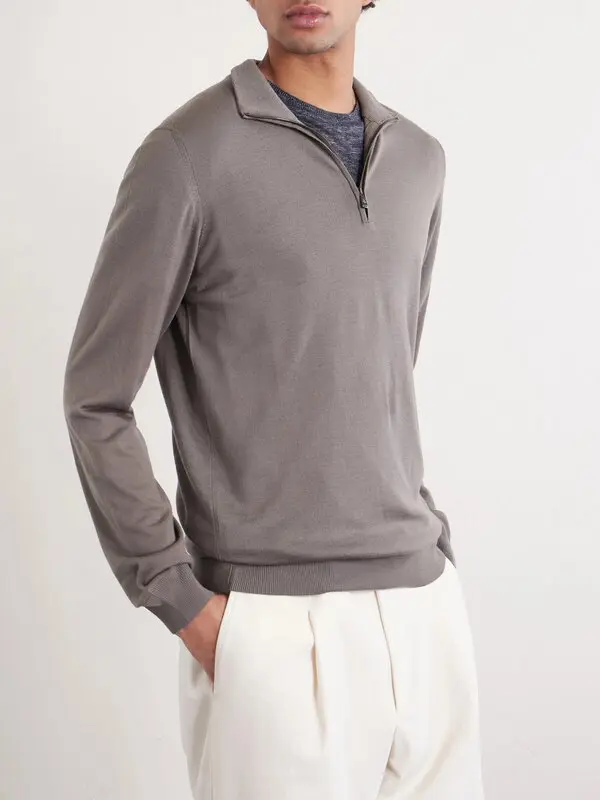 PIACENZA CASHMERE 1733 Virgin Wool Half-zip Sweater