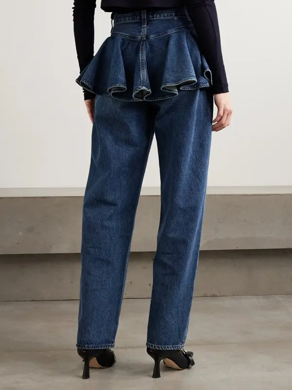 AGOLDE Peplum High-rise Barrel-leg Jeans - Blue