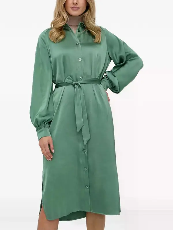 SAMSOE SAMSOE Belted Midi Dress - Green