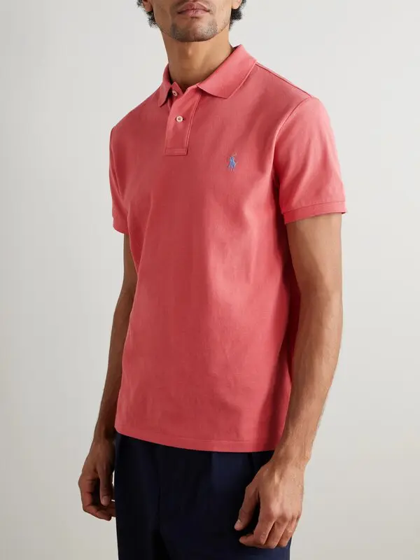 Polo Ralph Lauren Logo-embroidered Cotton-piqué Polo Shirt - Red