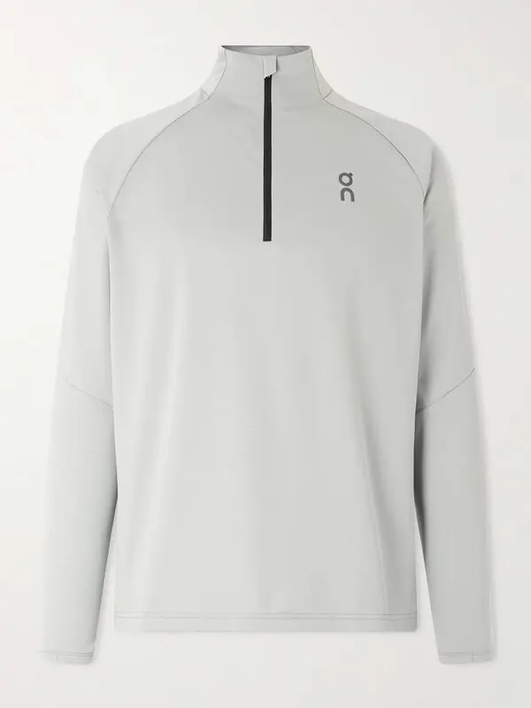 On Climate Jersey Half-zip Running Top - Gray Green